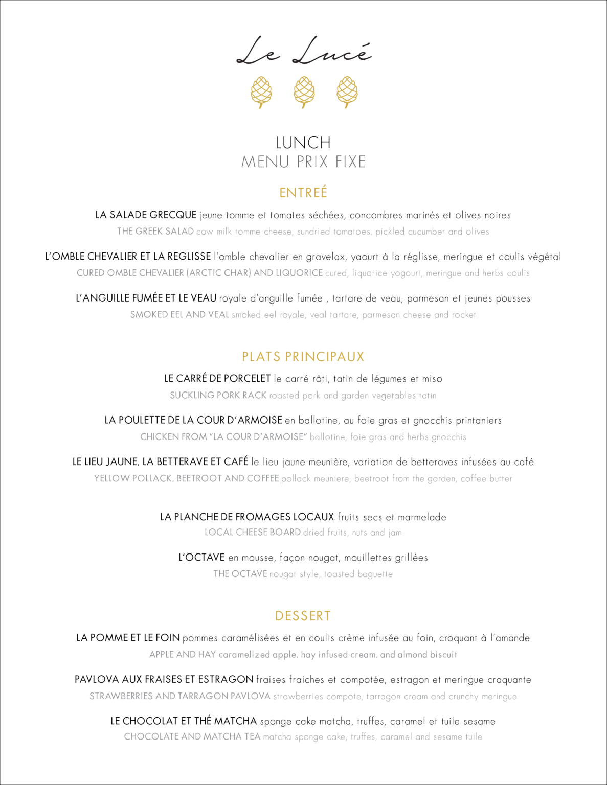 Lunch + Dinner | Le Lucé